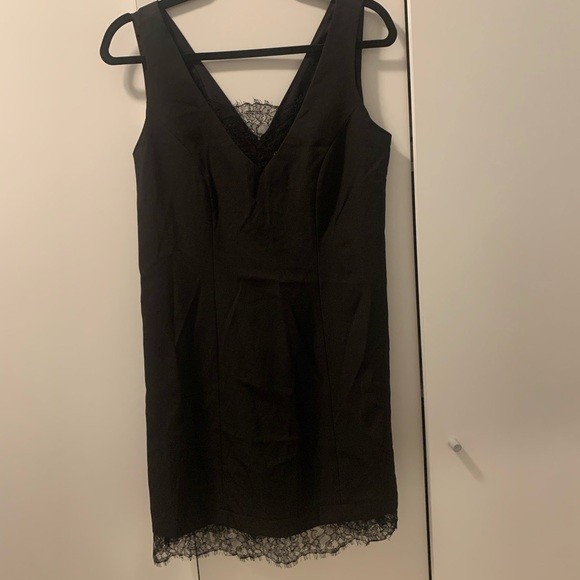 Bar III | Dresses | Bar Iii Black With Lace Trimming Dress | Poshmark